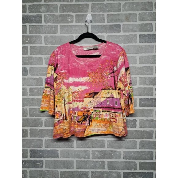 Venezia Sport | Tops | Veneziasport Vintage Pink Street Scene Cotton ...